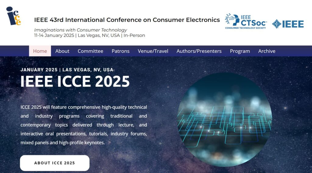 ICCE 2025 延長徵稿資訊 – 中華民國消費電子學會